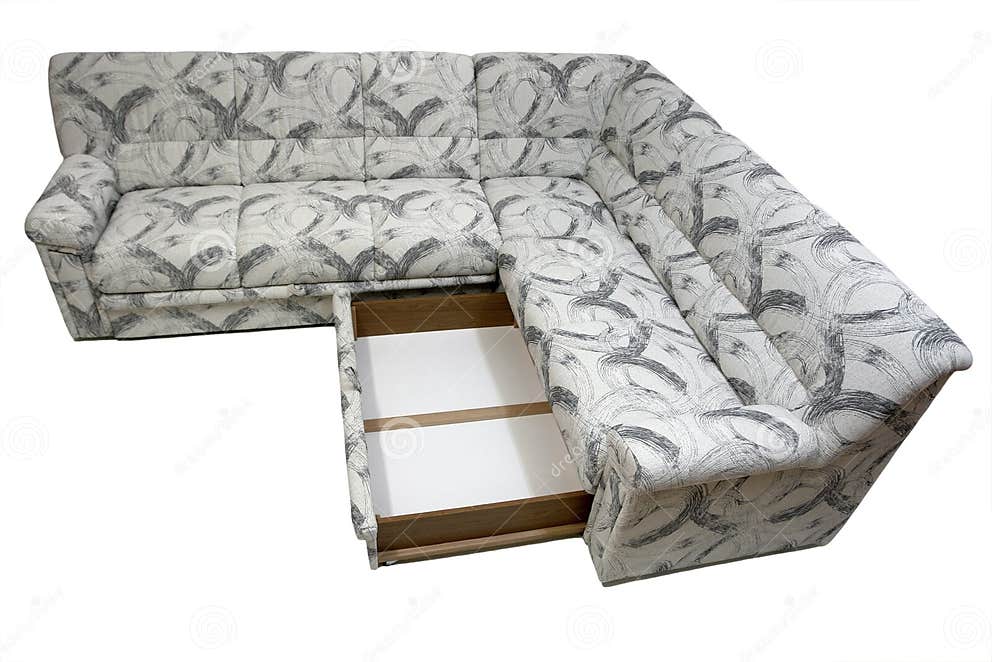 Modern Corner Sofa with Box Stock Image - Image of sitting, background ...