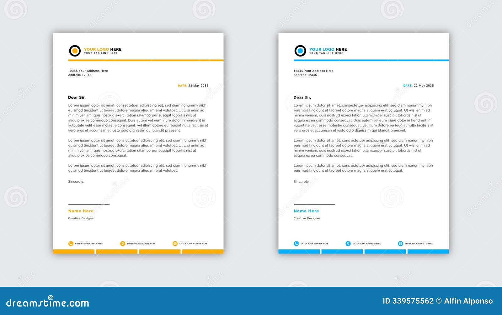 Business Letterhead Template, Corporate Professional Creative ...