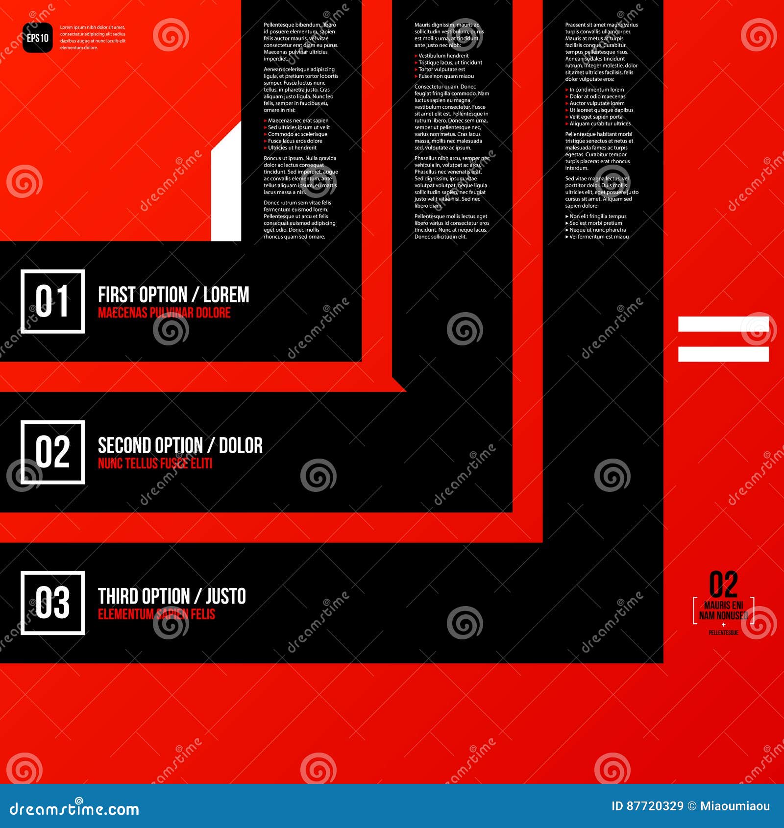 Modern Corporate Graphic Template with Black Elements on Red Background ...