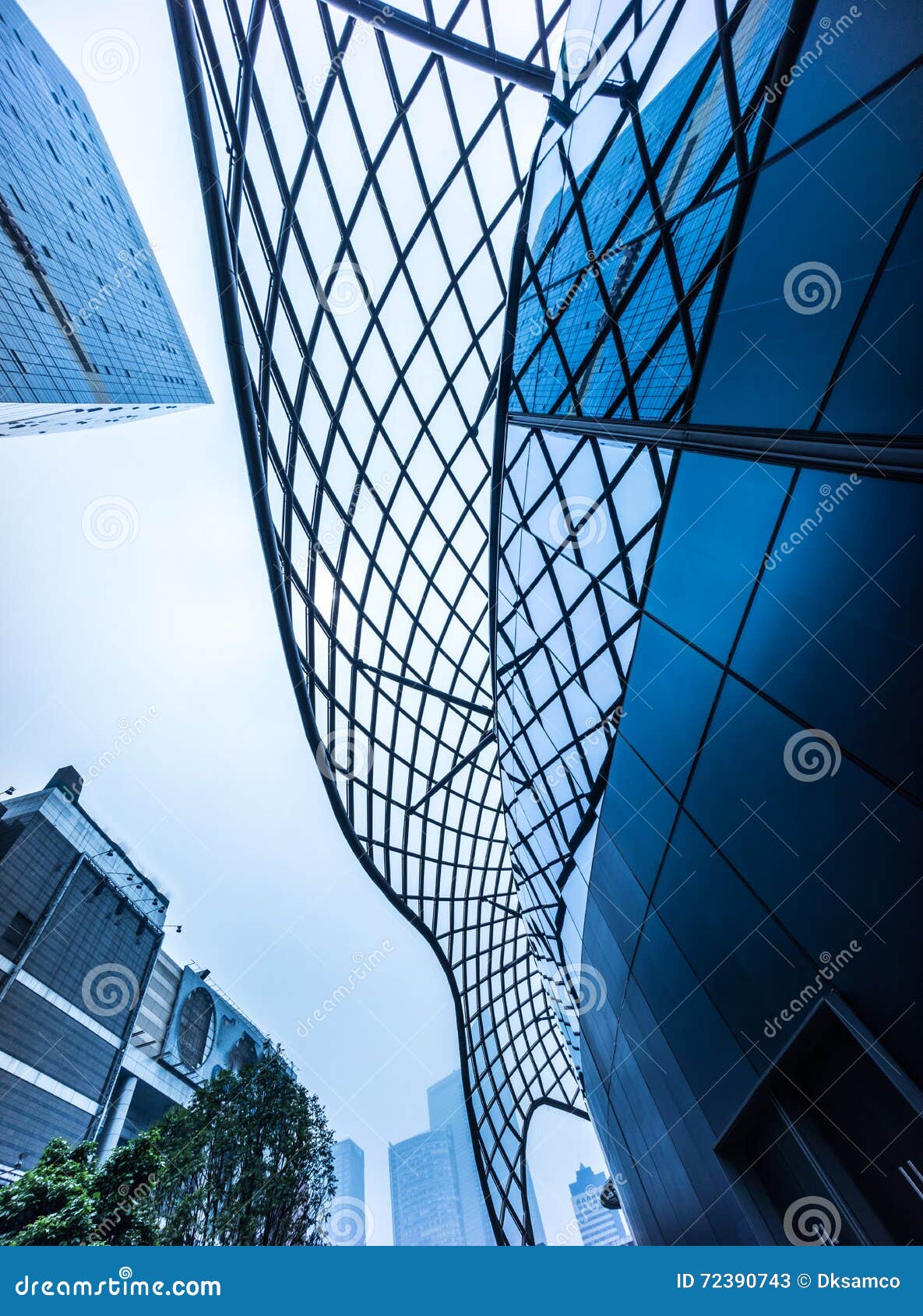 Modern Corporate Office Building and Blue Sky with Clouds Stock Image ...