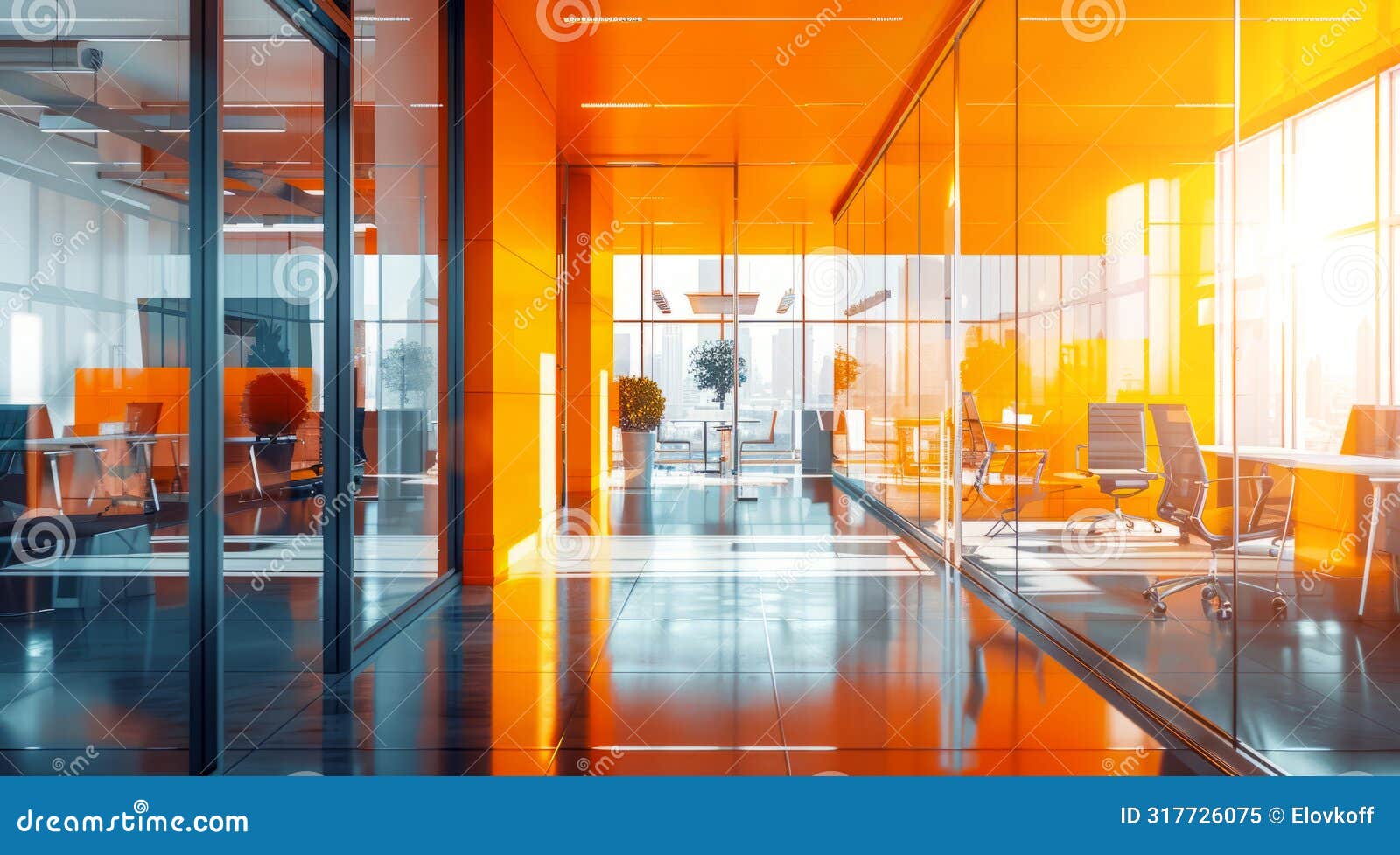 Modern Corporate Office Interiors in the Successful Company Stock Image ...