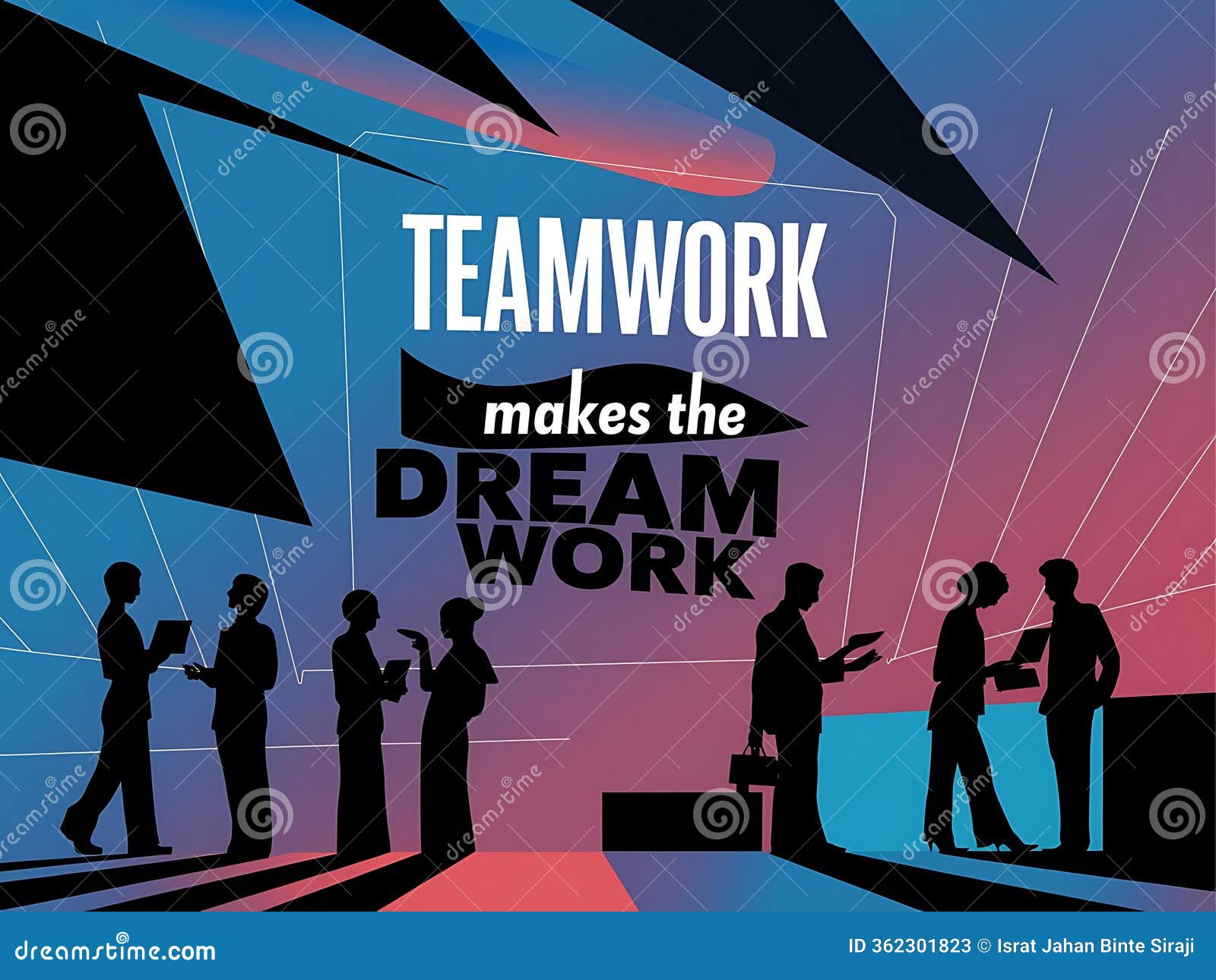 Modern Corporate Teamwork Wallpaper for Employee Recognition Stock Illustration - Illustration ...