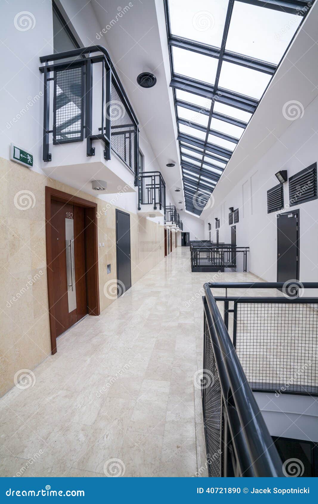 Modern Corridor in Apartment House Stock Photo - Image of indoor, hall ...