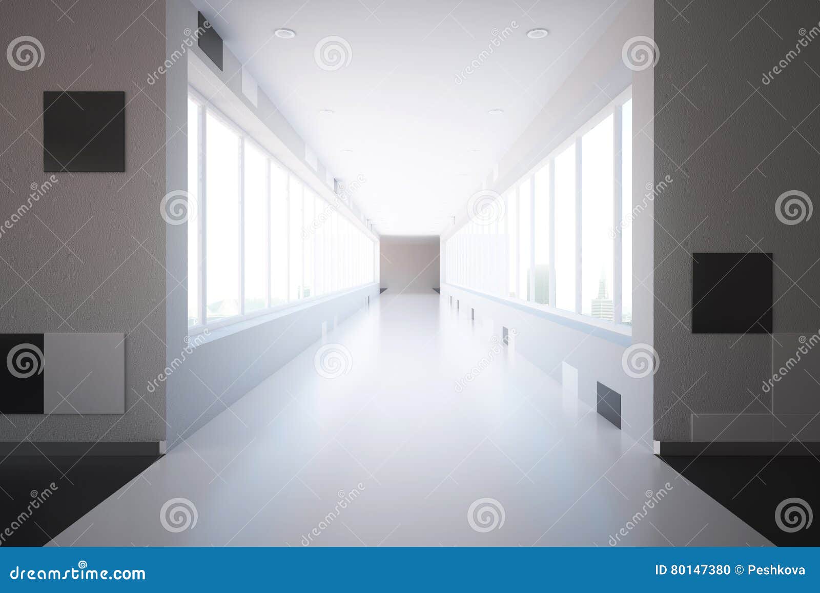 Modern corridor stock illustration. Illustration of corridor - 80147380