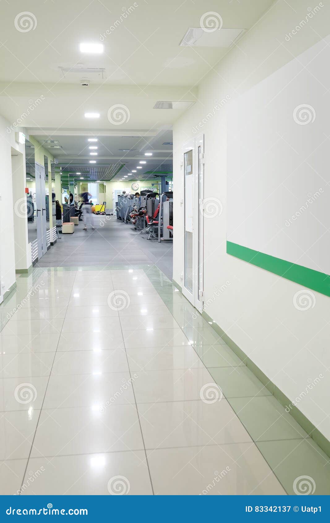Modern Corridor in Fitness Hall Stock Image - Image of hall, fitness ...