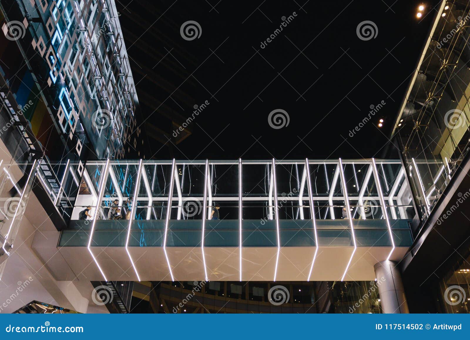Modern Corridor with Light Decorated that Linked between Two Buildings ...