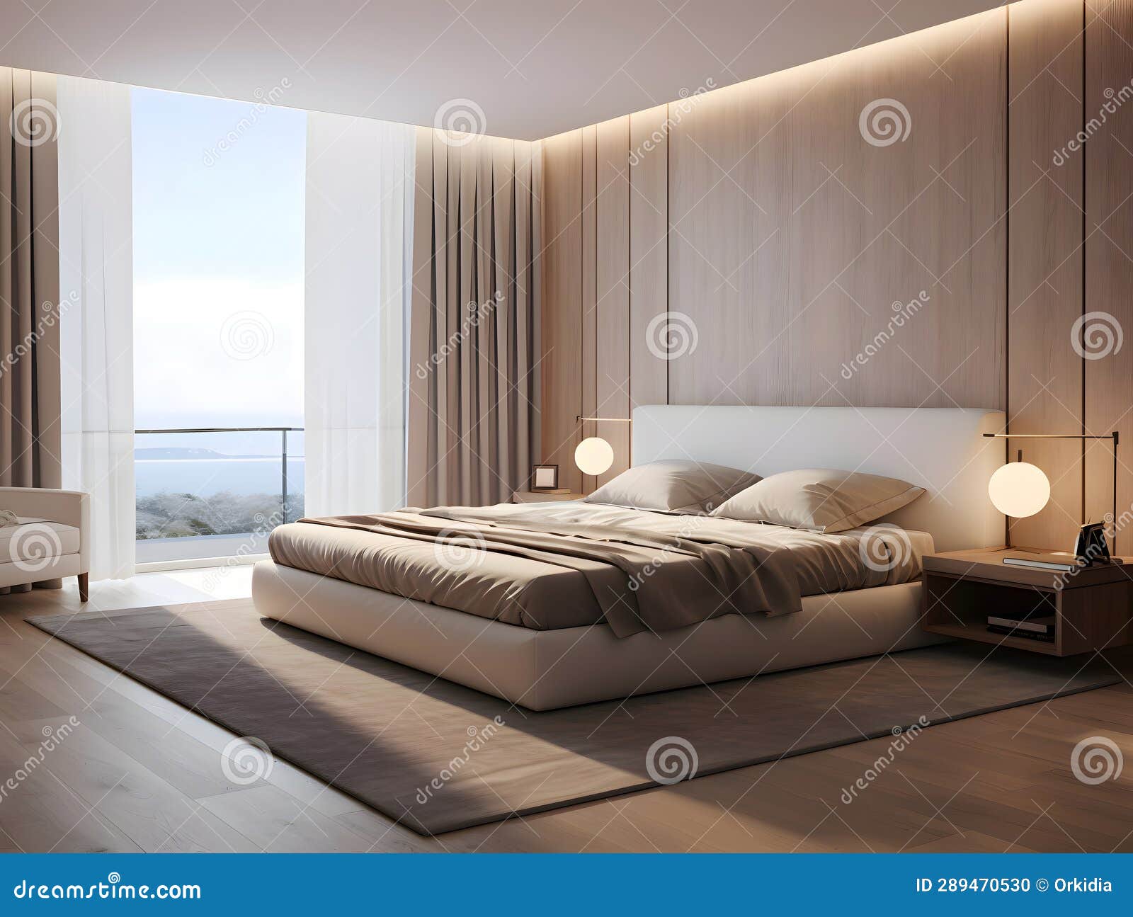 A Modern and Cosy Bedroom - Home Design Theme Stock Illustration ...