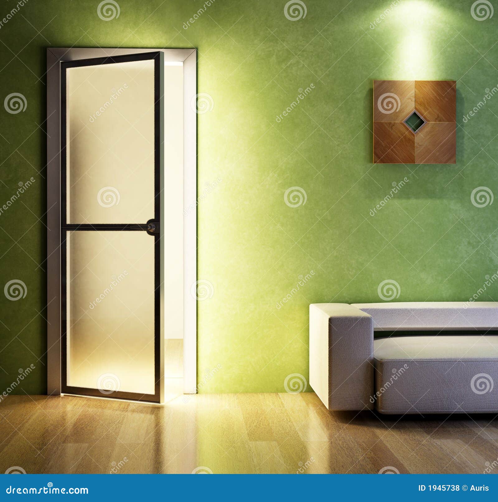 Modern couch 3D rendering stock illustration. Illustration of couch ...