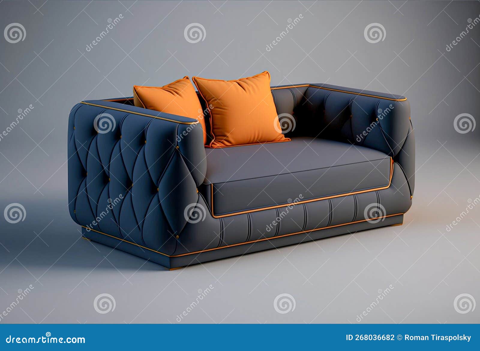 Contemporary couch stock illustration. Illustration of comfortable ...