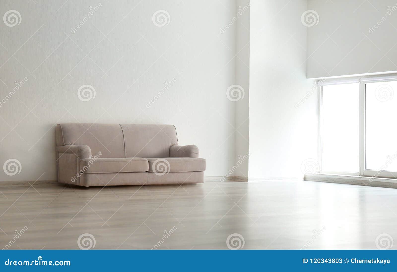 Modern Couch in Living Room Stock Image - Image of living, property ...