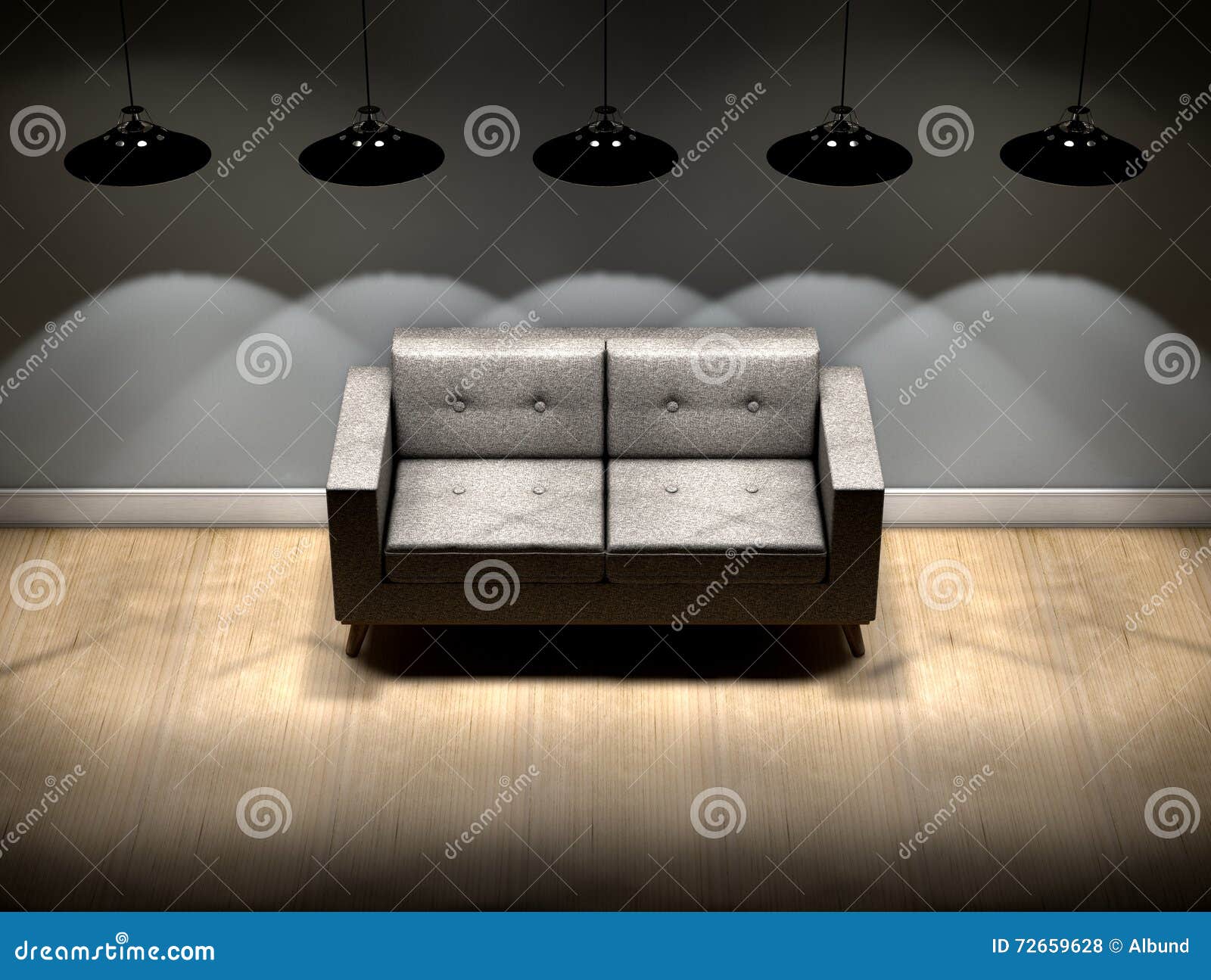 Modern Couch and Retro Lights Stock Photo - Image of modern, chair ...