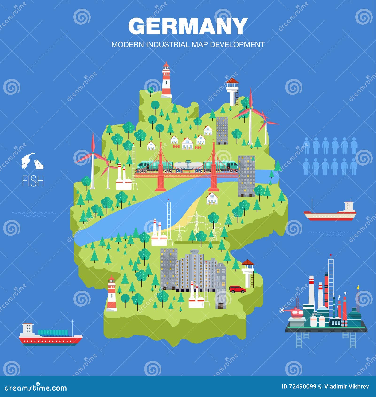 Modern Country Development Flat Indystry Map Stock Illustration ...