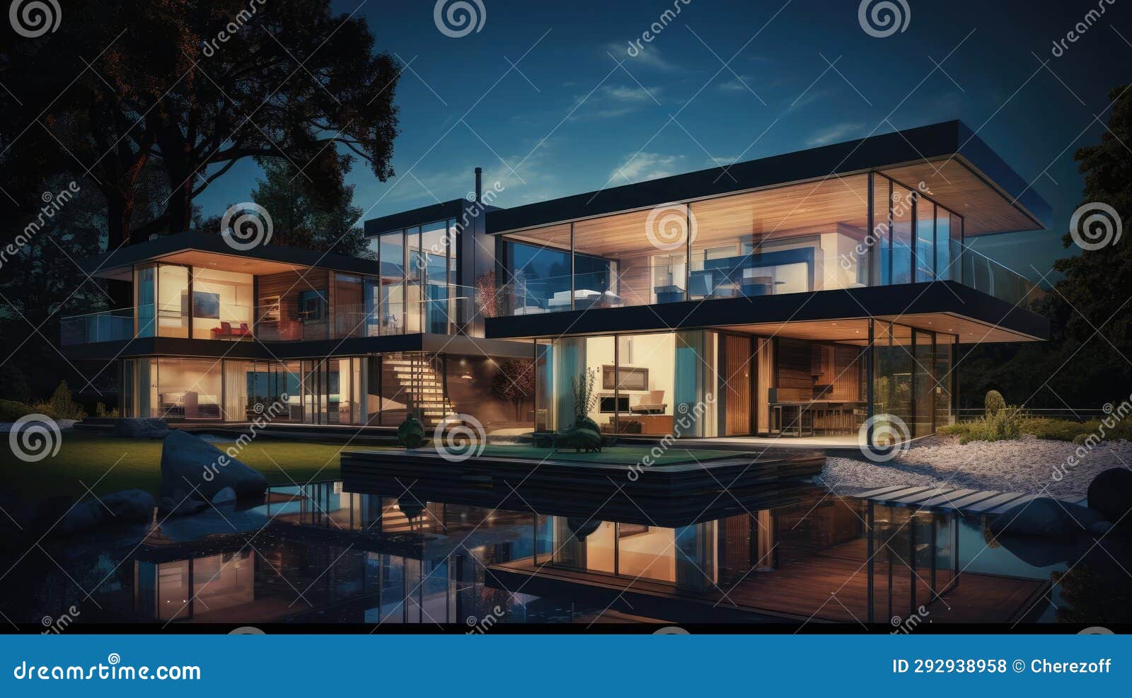 Modern Country House, Architecture Stock Photo - Image of outdoor ...
