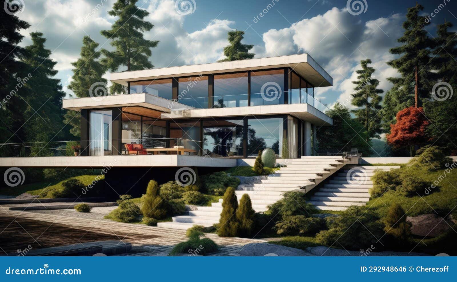 Modern Country House, Architecture Stock Photo - Image of home, terrace ...