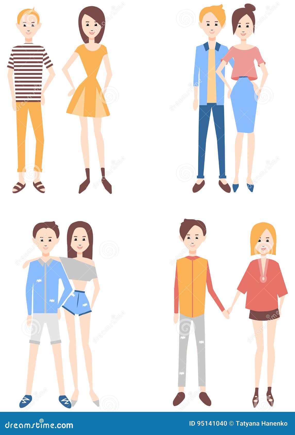 Modern_couples stock vector. Illustration of element - 95141040