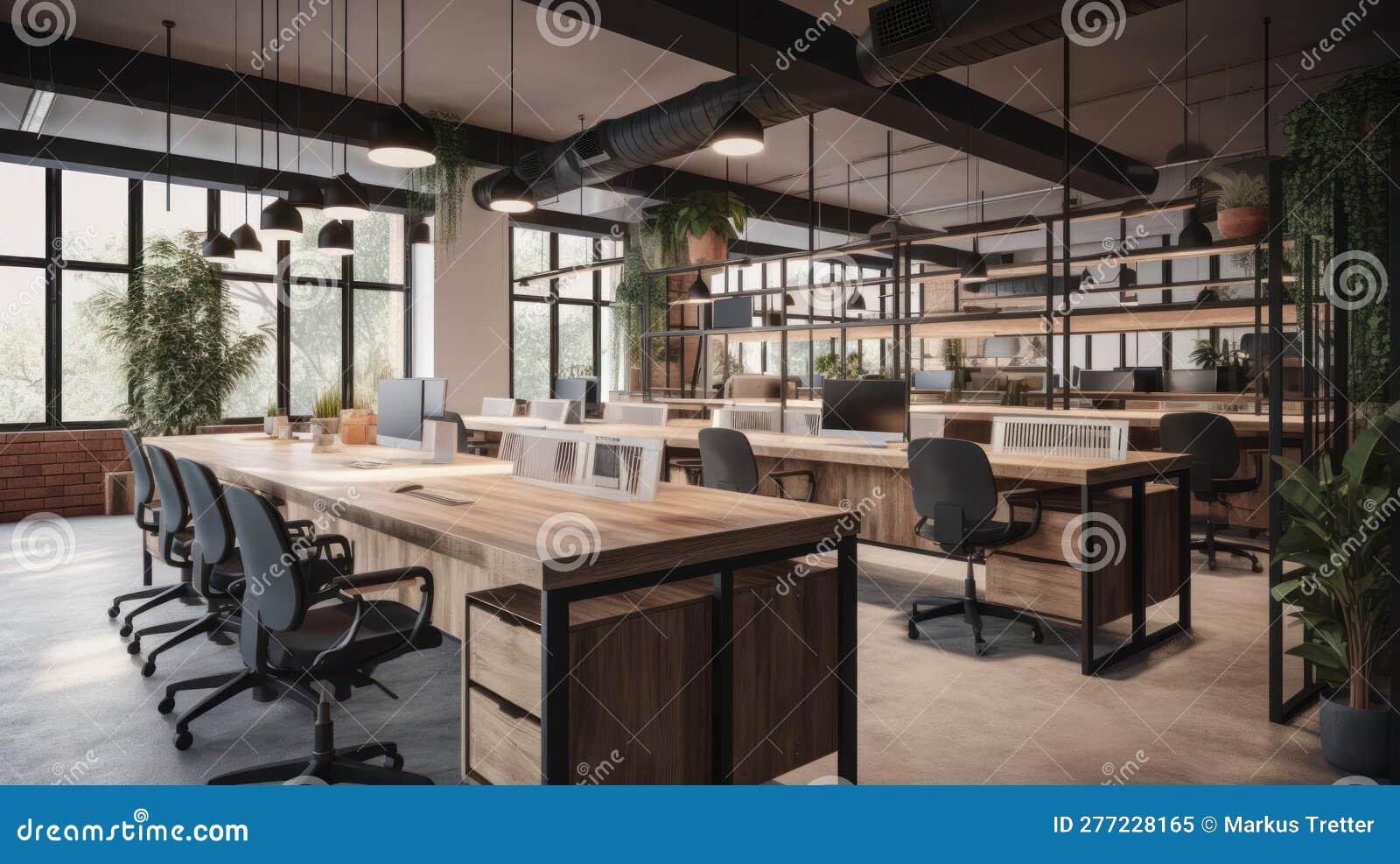 A Modern Coworking Space with a Mix of Private and Communal ...
