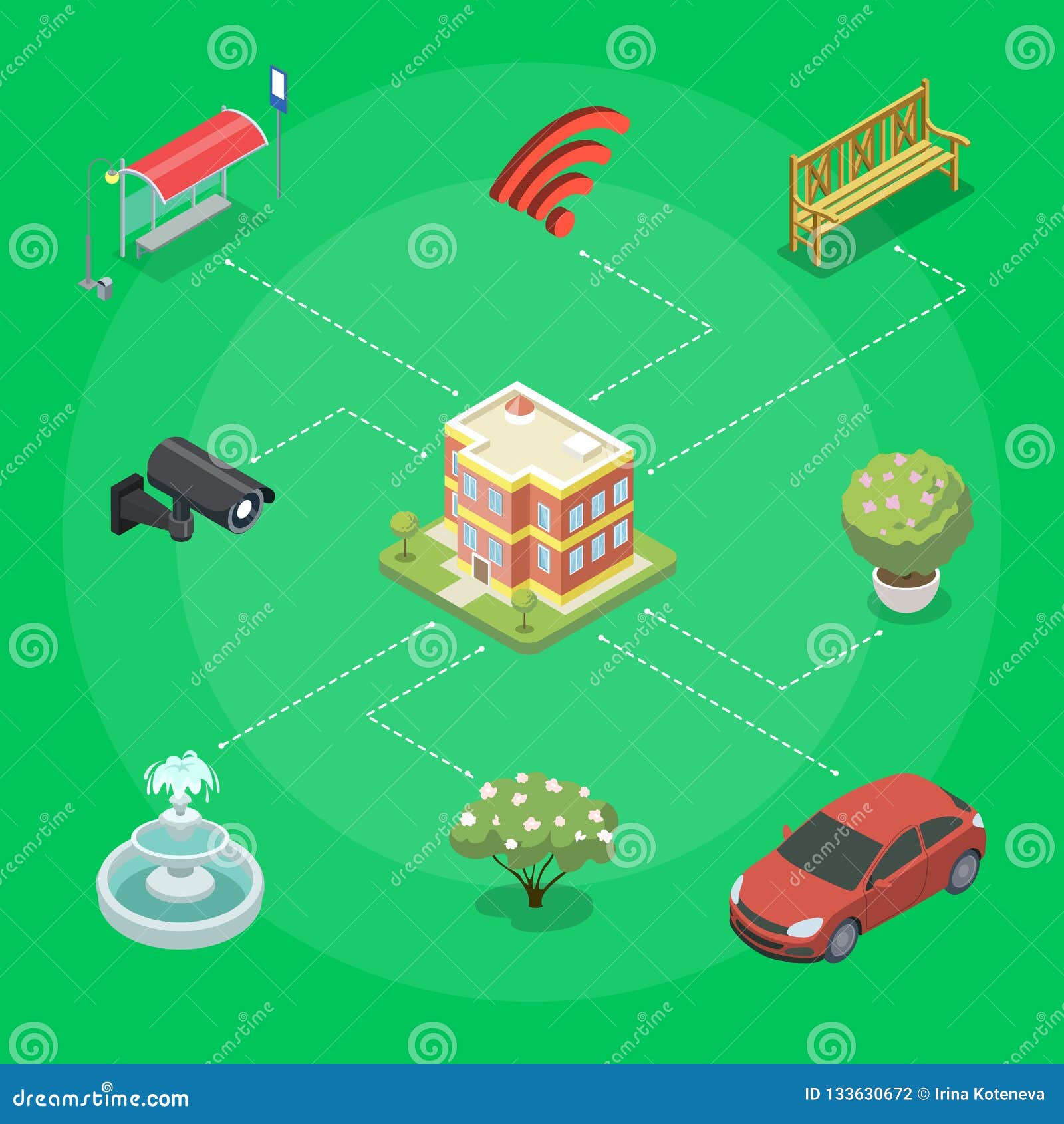 Modern Cozy Condominium Building Infographics Stock Vector ...