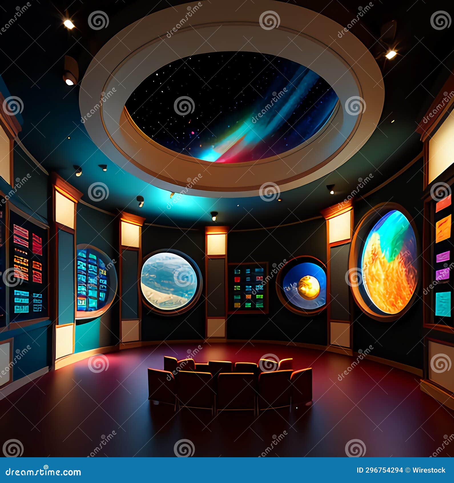 Modern and Cozy Planetarium with a Sky View Ceiling, AI-generated Stock ...
