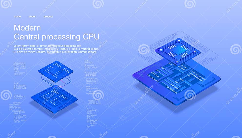 Modern CPU infographics stock vector. Illustration of creation - 210969230