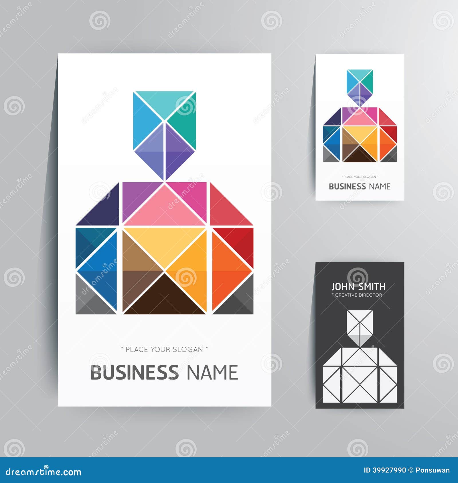 Modern Creative Business Card Man Shape Design. Stock Vector ...