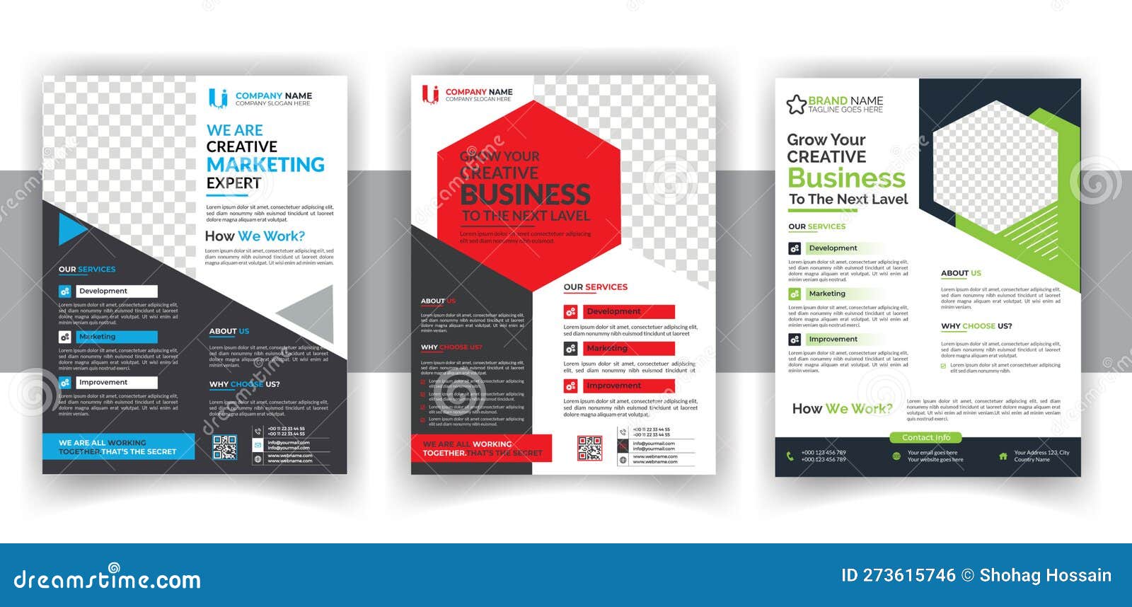 Modern Creative Business Flyer Bundle Design Template Stock Vector ...