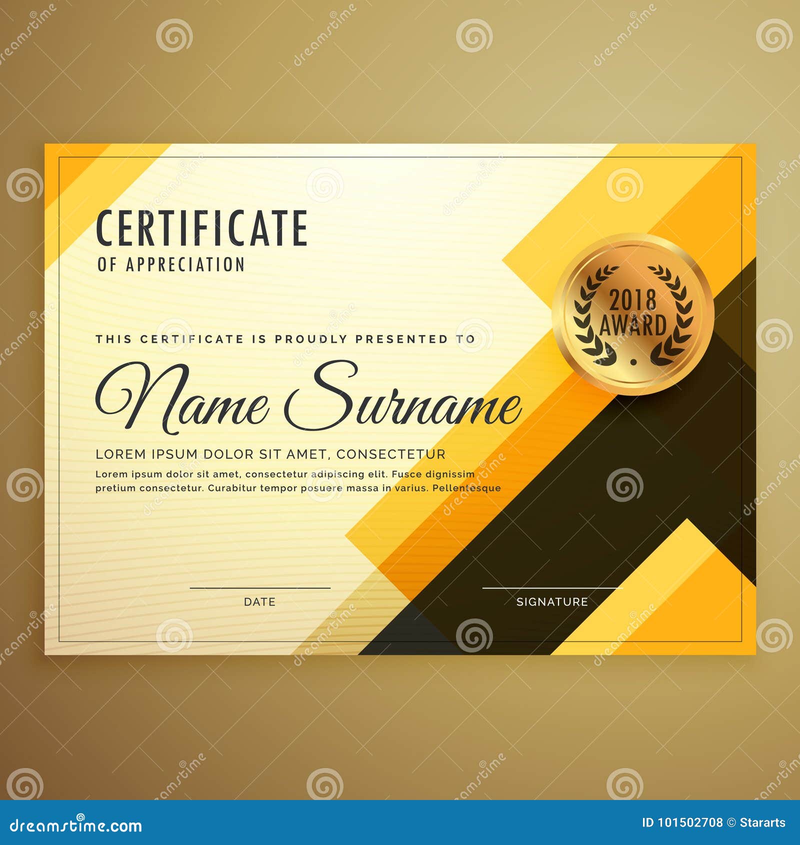 Modern Creative Certificate Design Template with Geometric Shape Stock ...