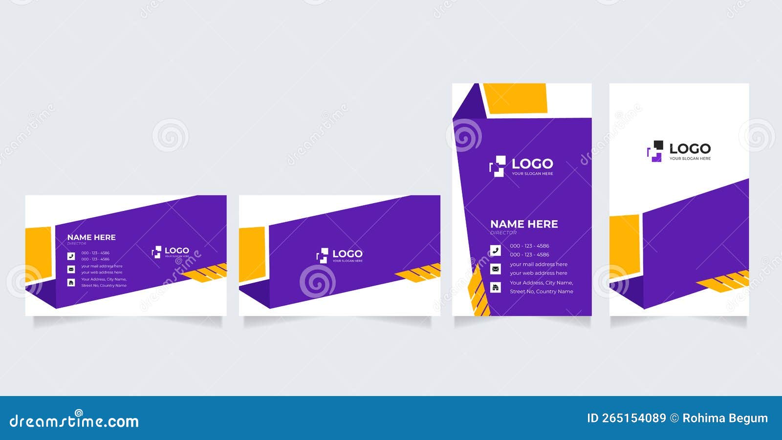 Modern Creative and Clean Two Sided Business Card Template. Flat Style ...