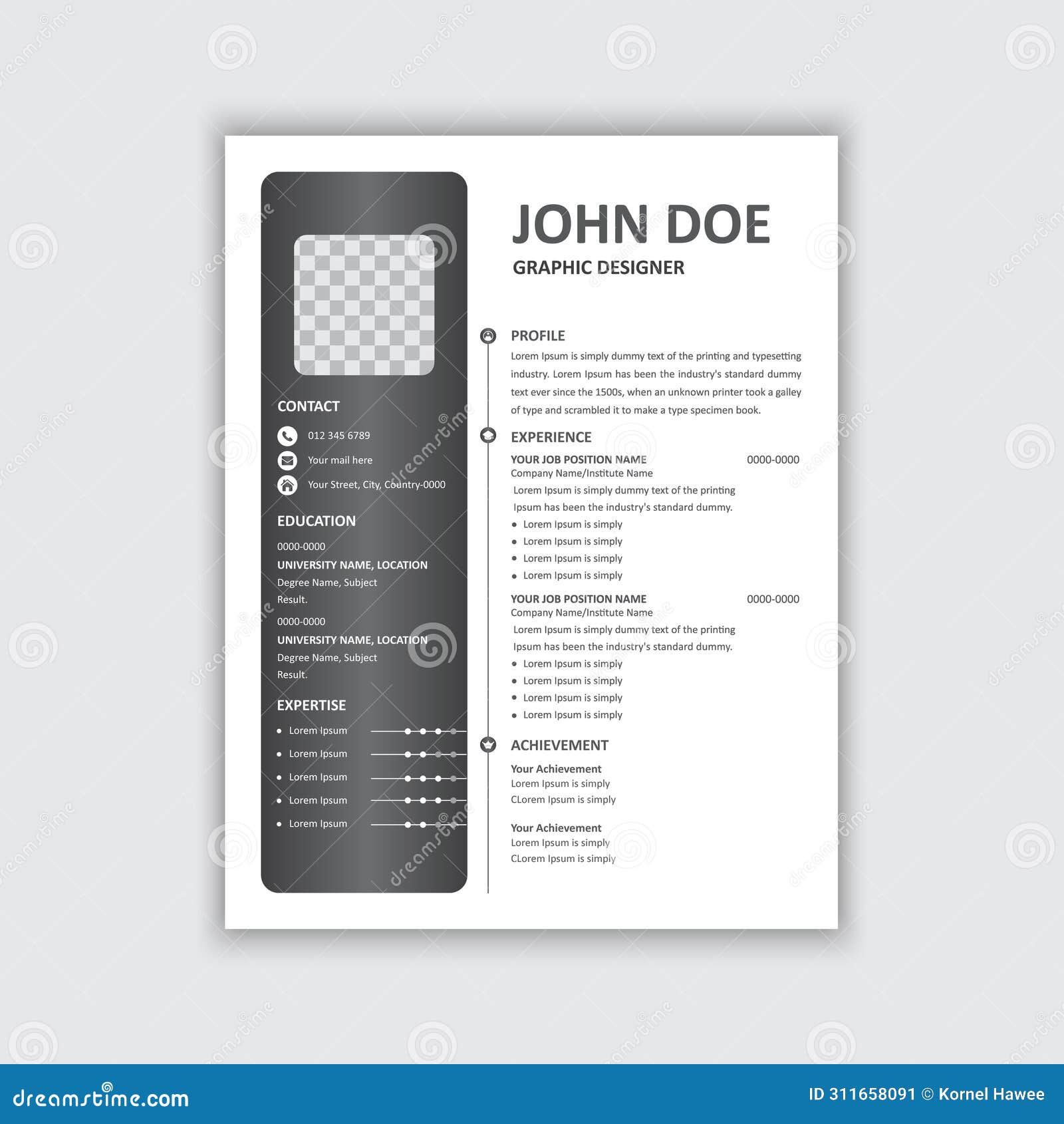 Modern Creative Colorful Resume Cv Pro Vector Illustration Stock Vector ...