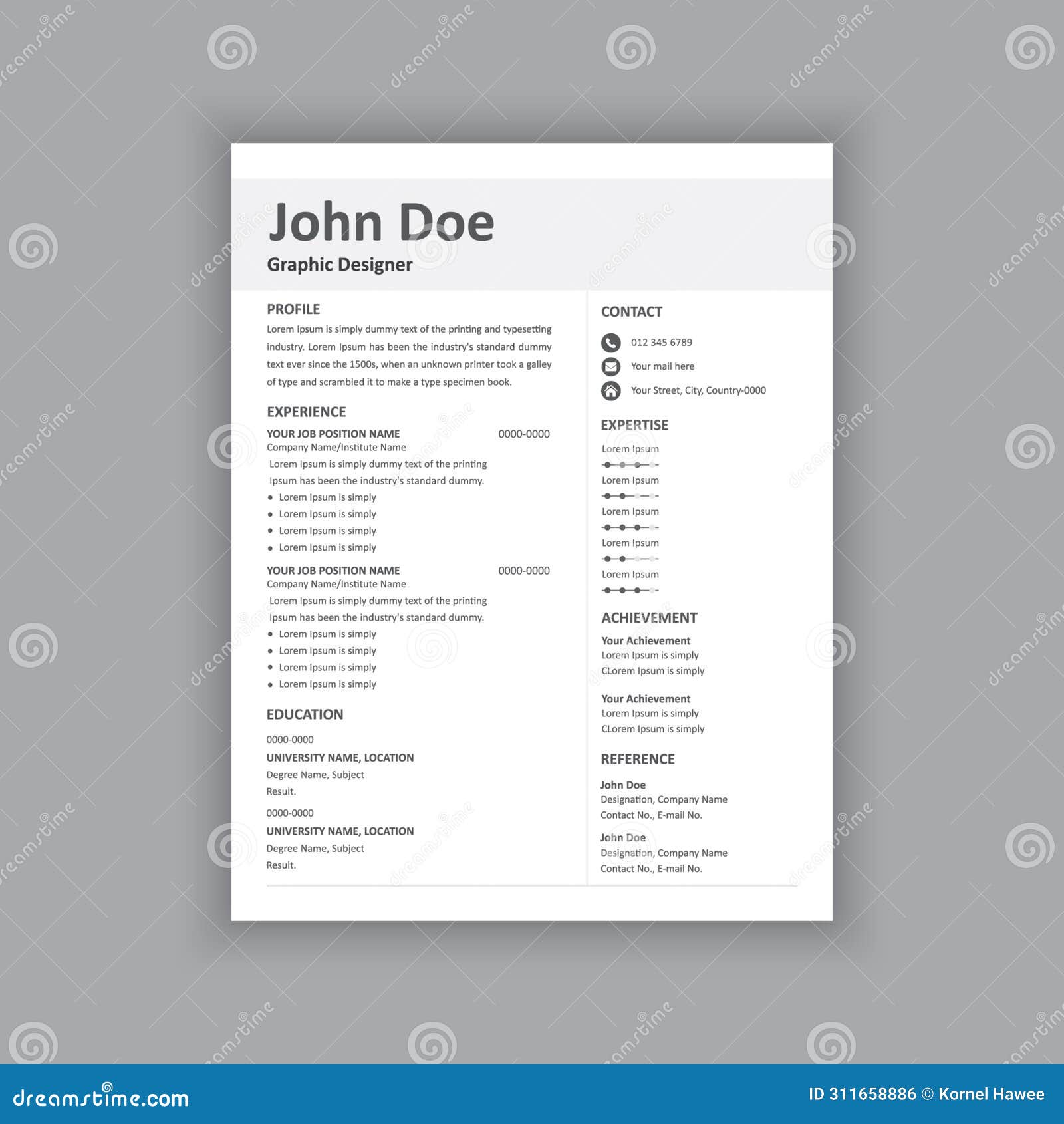 Colorful Resume Cv Template With Timeline Stock Image | CartoonDealer.com #73214305