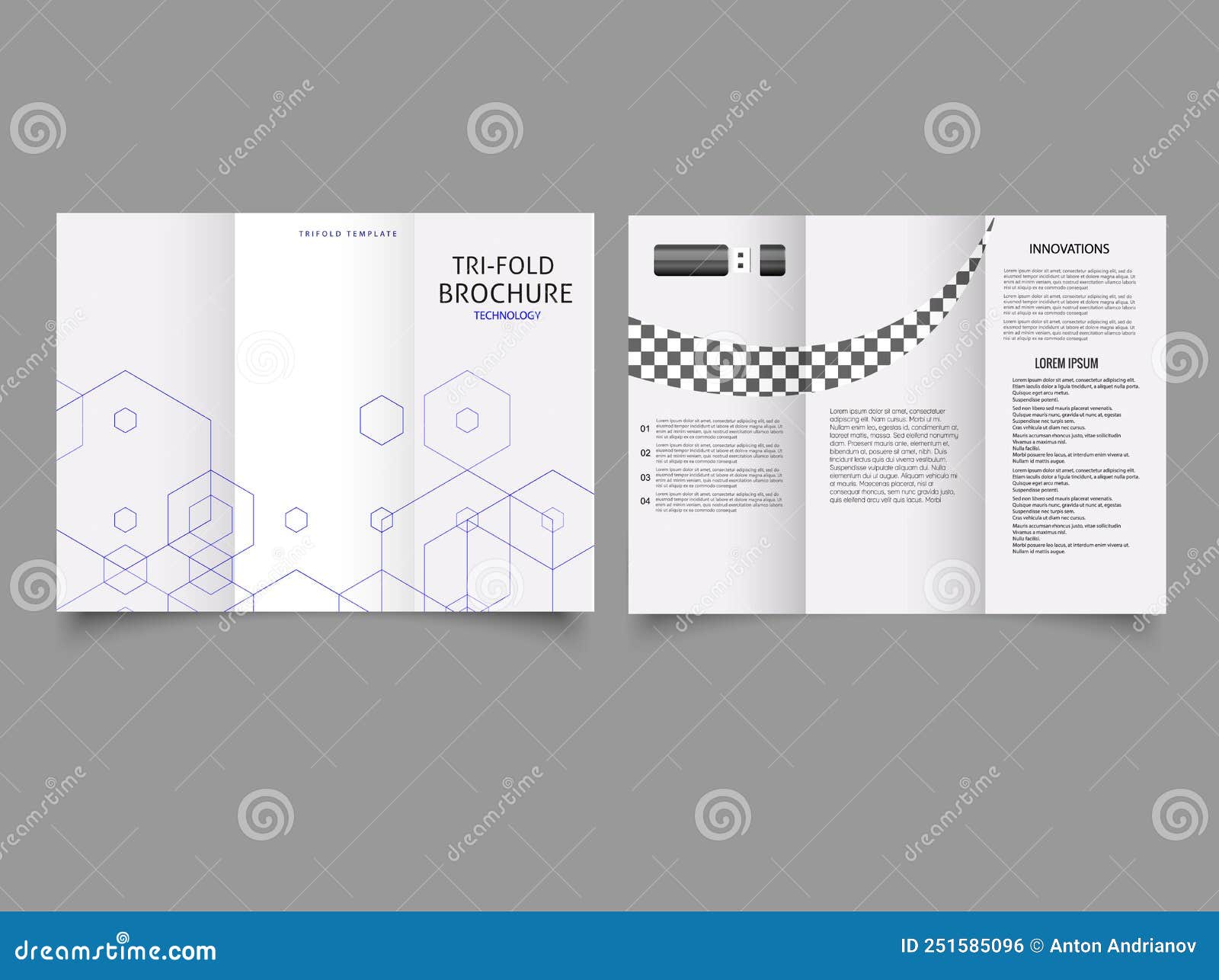 Tri Fold Brochure Technology. Modern Creative Covers Design Templates ...
