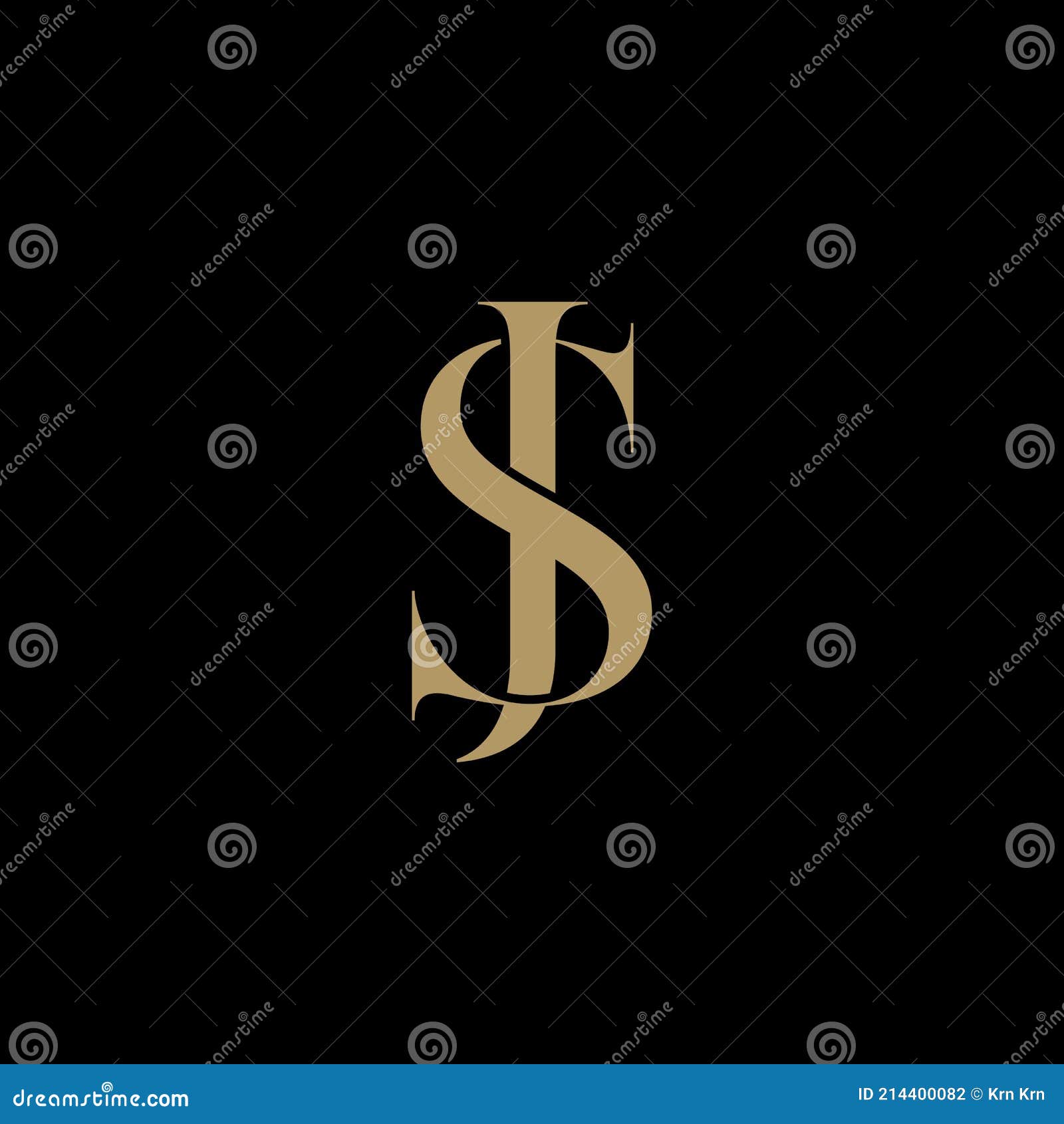 Monogram Logo Icon with Three JS Letter Stock Illustration ...