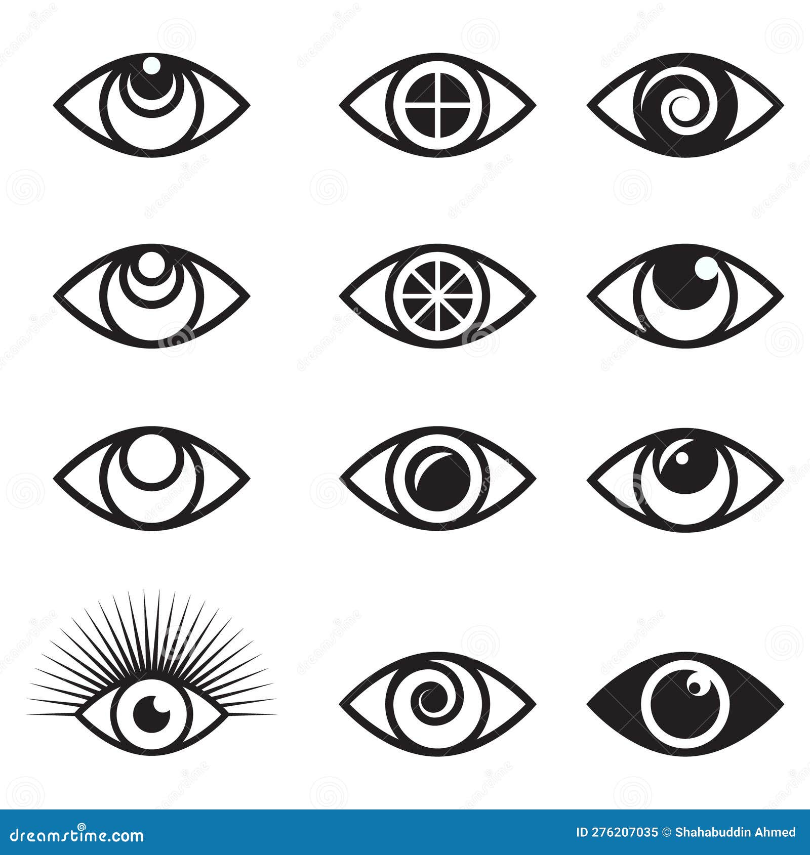 Modern and Creative Eye Logo Set. Stock Vector - Illustration of solid ...