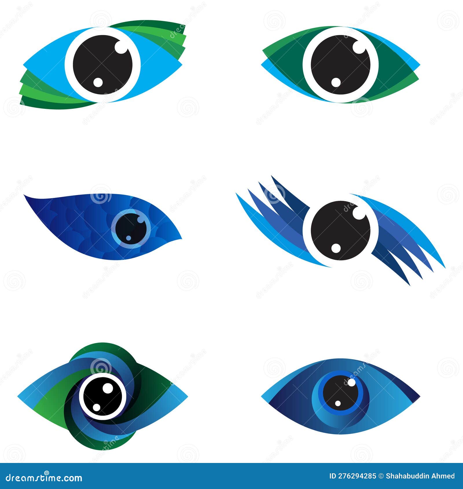 Modern and Creative Eye Logo Set. Stock Vector - Illustration of sign ...