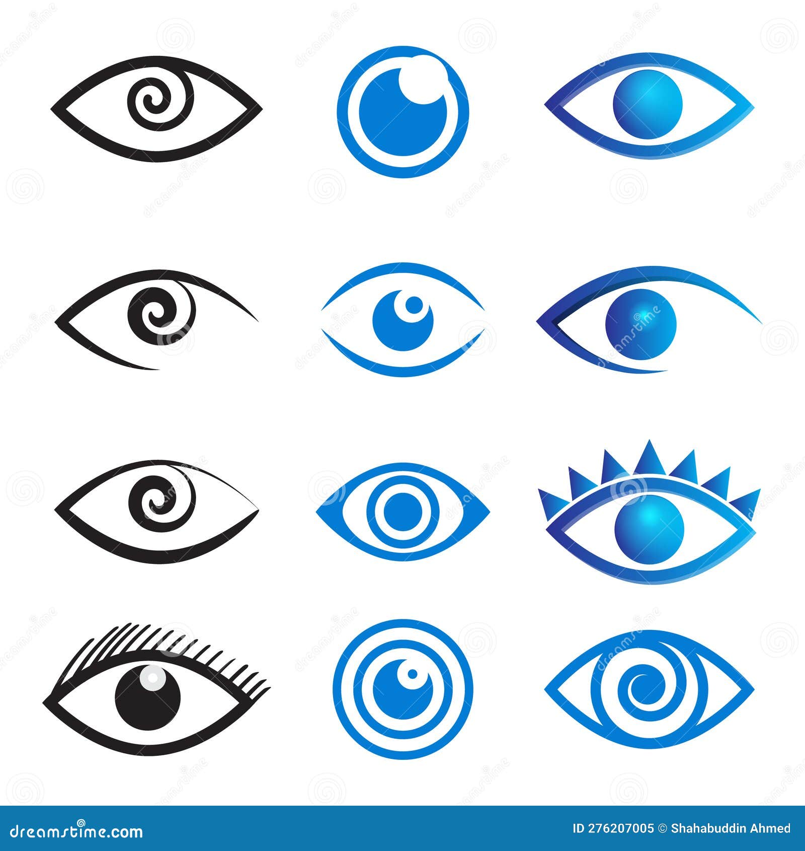 Modern and Creative Eye Logo Set. Stock Vector - Illustration of symbol ...