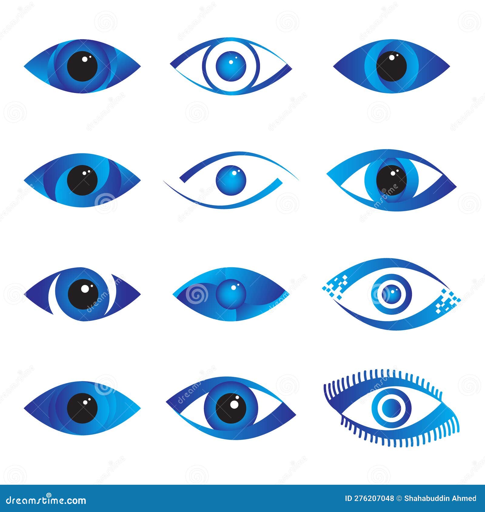 Modern and Creative Eye Logo Set. Stock Vector - Illustration of vision ...