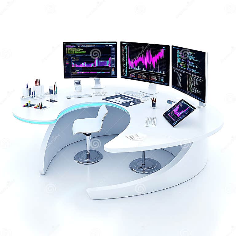 Modern Creative Graphic Design Studio Setup Stock Illustration ...