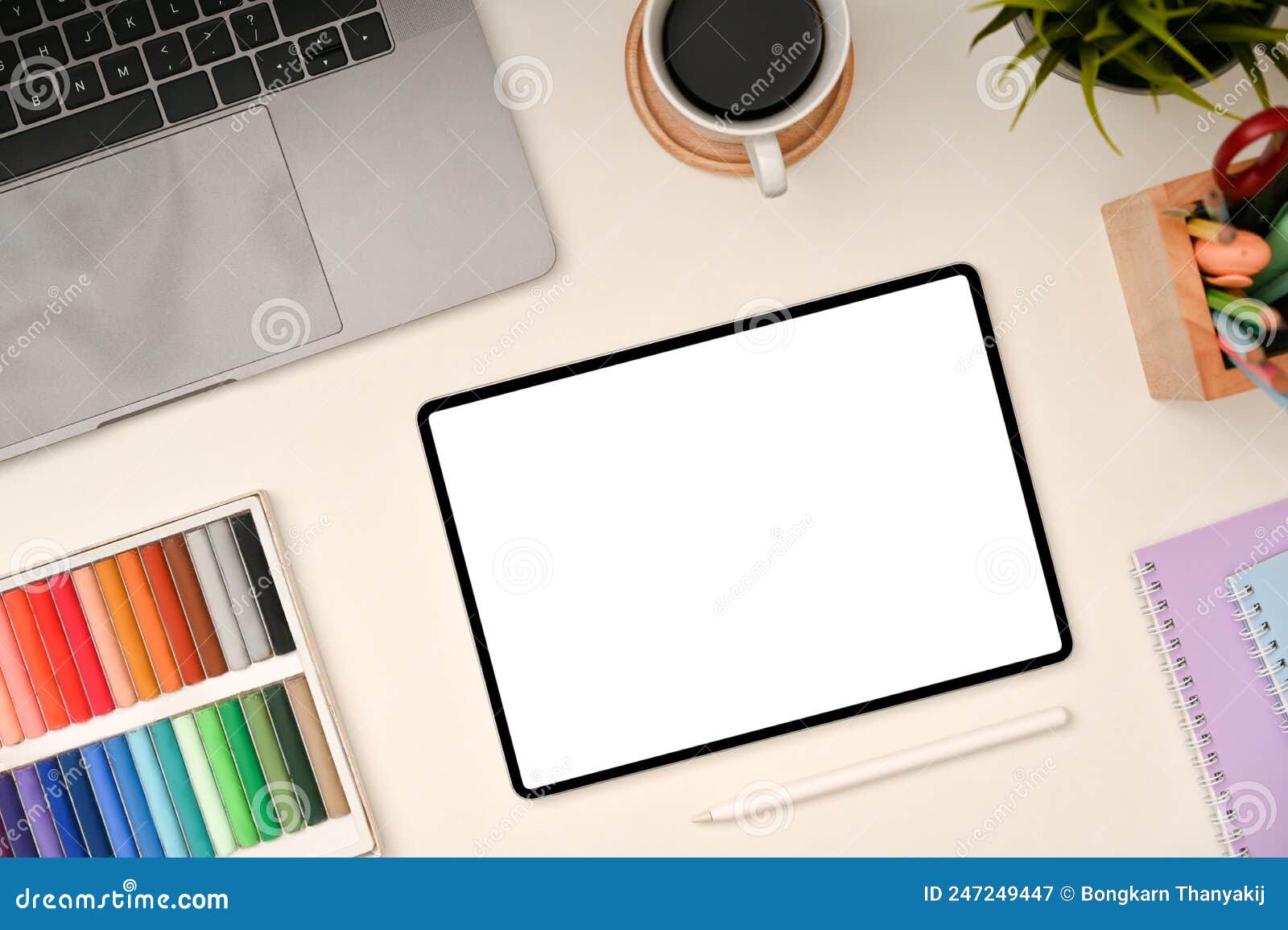 Modern Creative Graphic Designer Workspace or Student Workspace with ...