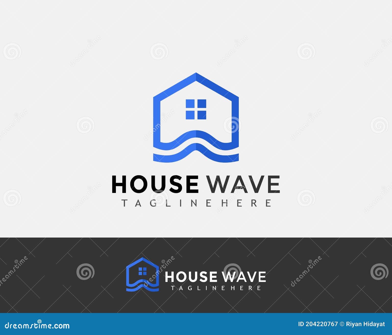 Modern Creative House Wave Logo Design Vector Illustration Template ...