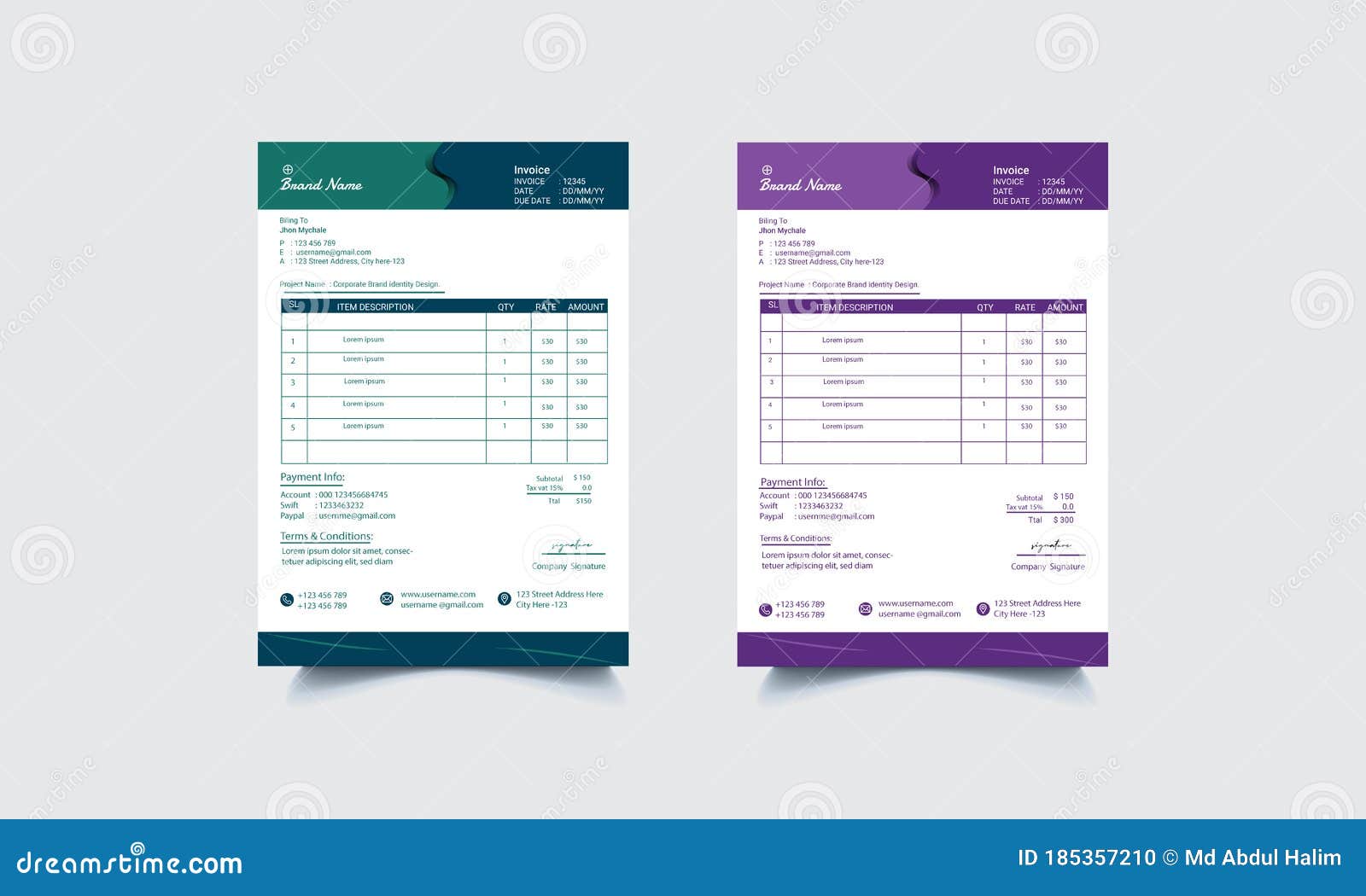 Modern Creative Invoice Template Design.Professional Vector Business ... Modern Creative Invoice Template Design.Professional Vector Business ...