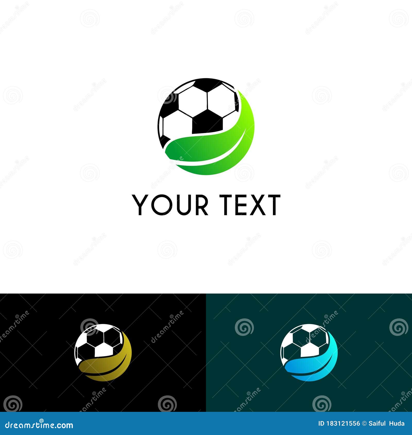 Modern Creative Leaf with Ball Logo Design Vector. Stock Vector ...