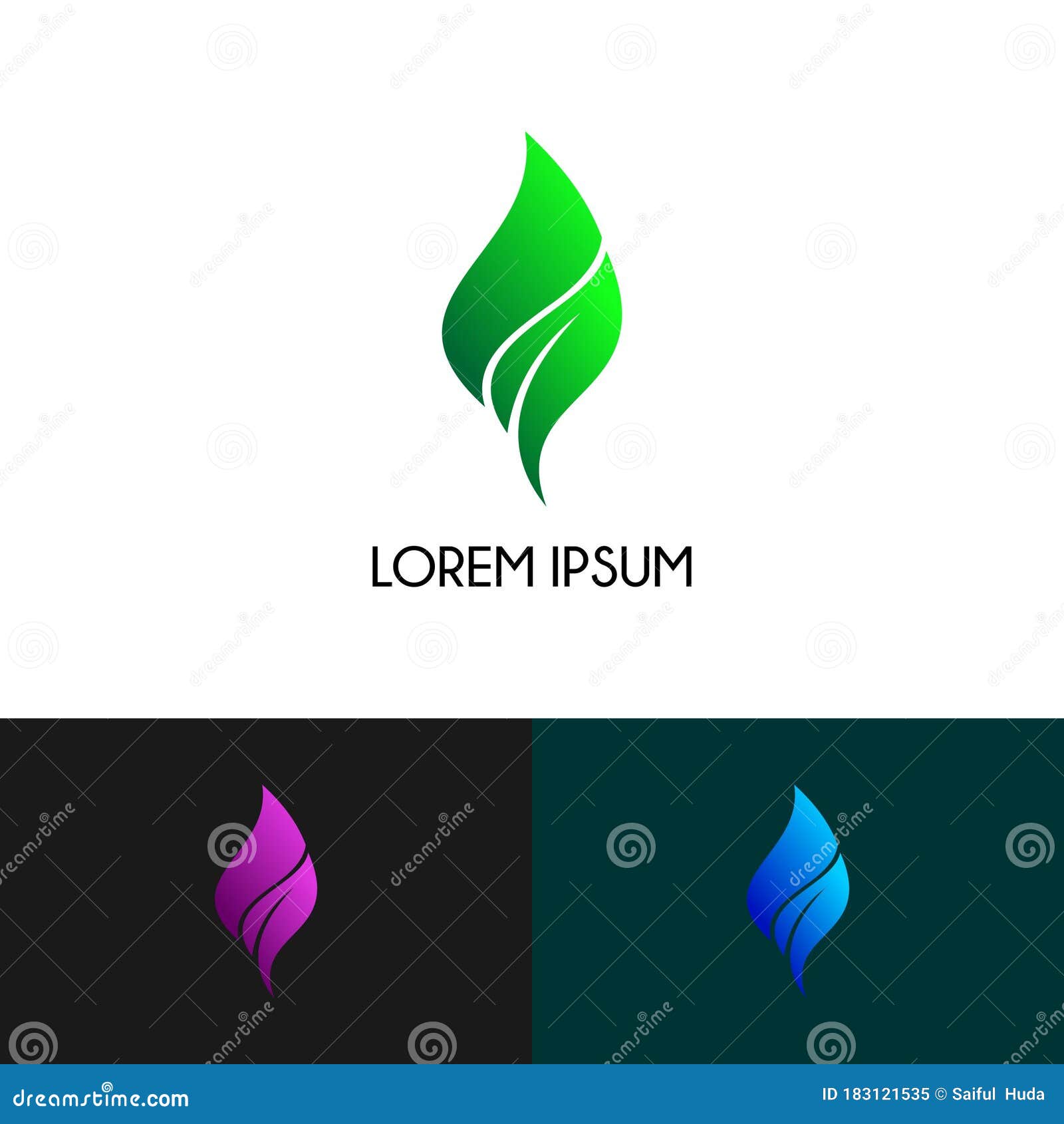 Modern Creative Leaf Logo Design Vector. Stock Vector - Illustration of ...