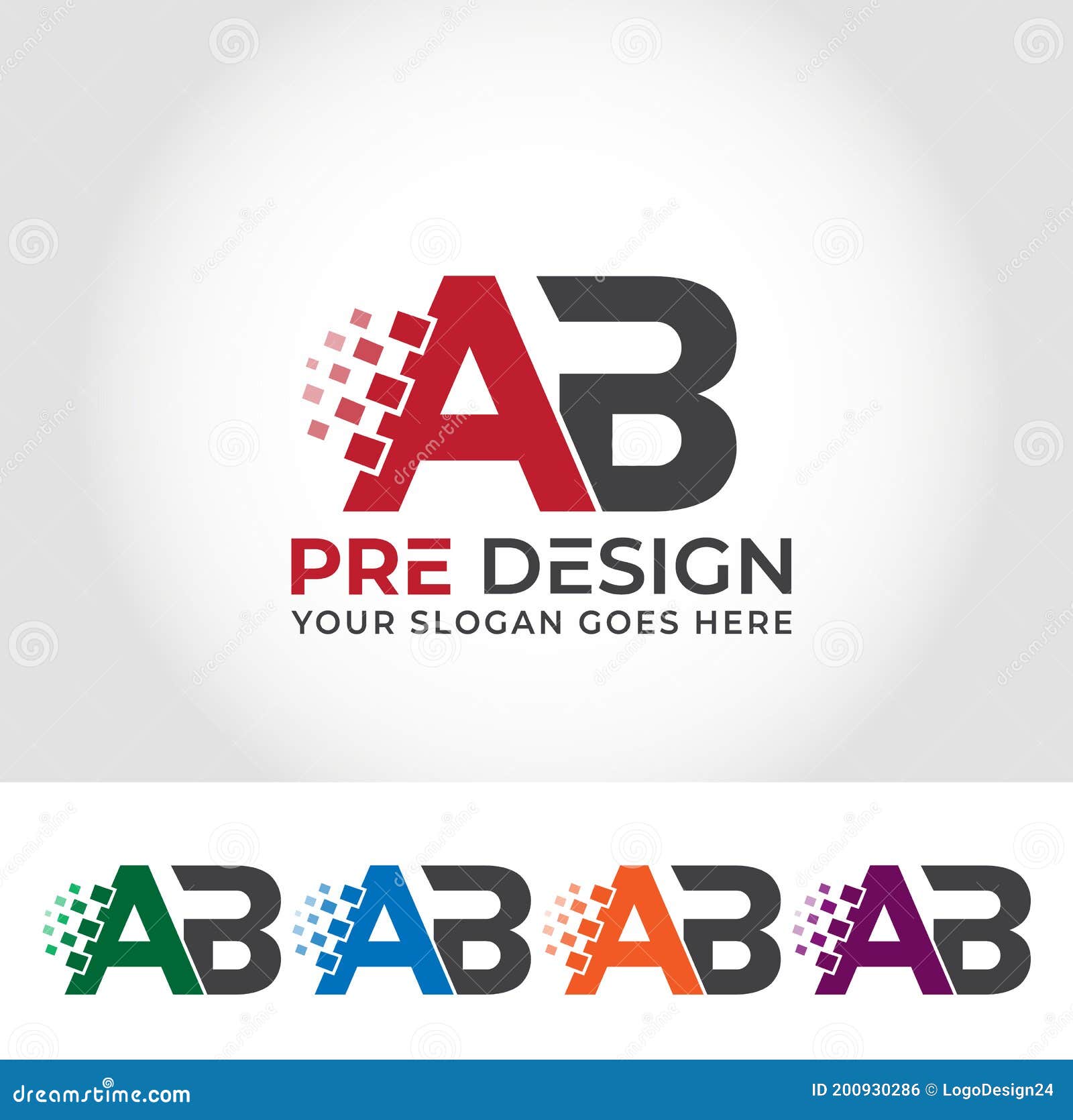 AB Alphabet Creative Logo Design Concept Stock Vector - Illustration of ...