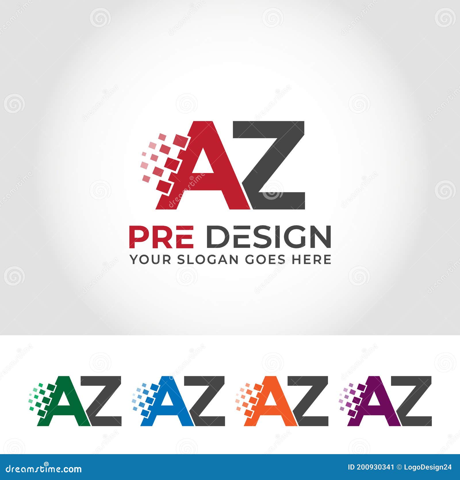 AZ Alphabet Creative Logo Design Concept Stock Vector - Illustration of ...