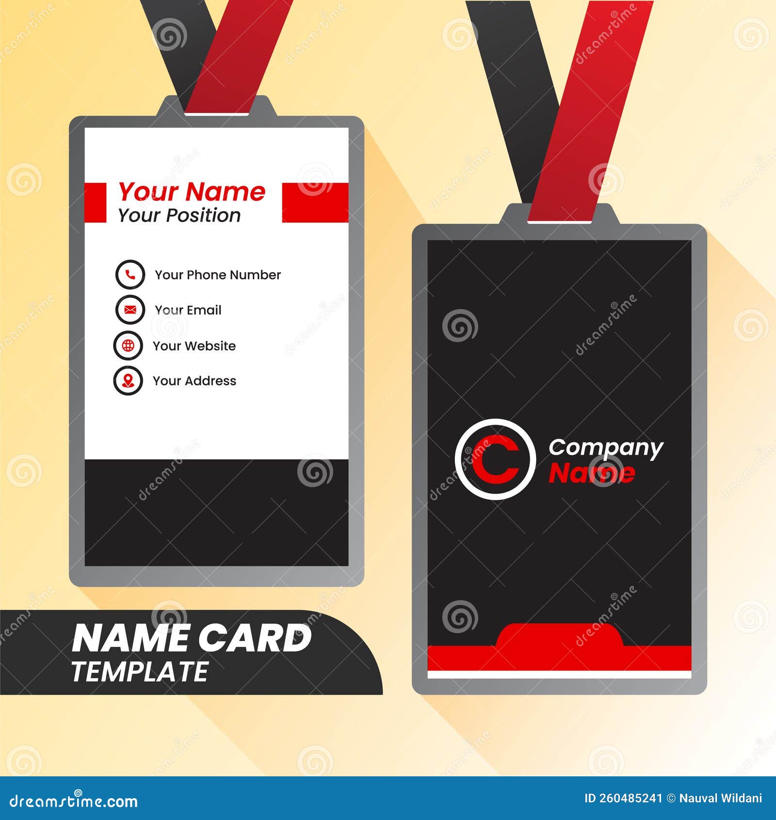 Potrait Name Card - Creative And Clean Modern Potrait Name Card ...