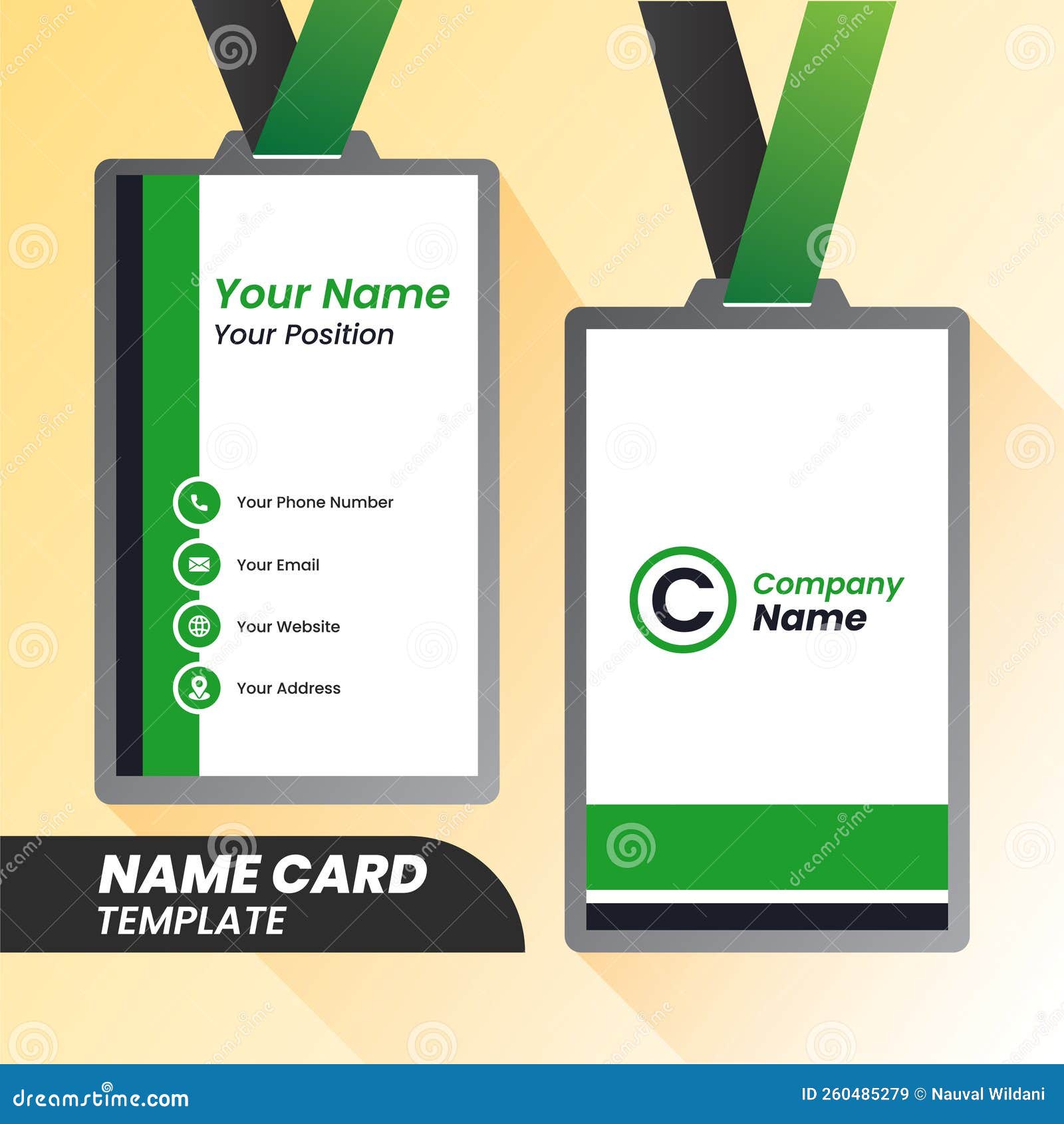 Potrait Name Card - Creative And Clean Modern Potrait Name Card ...