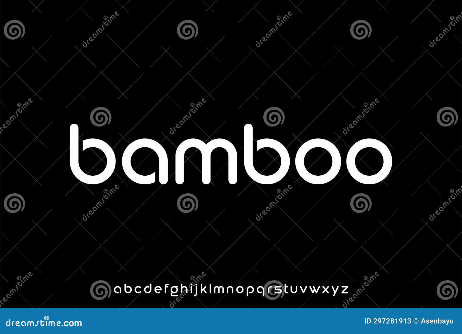 Modern Creative Rounded Alphabet Display Font Vector. Cute Bamboo ...