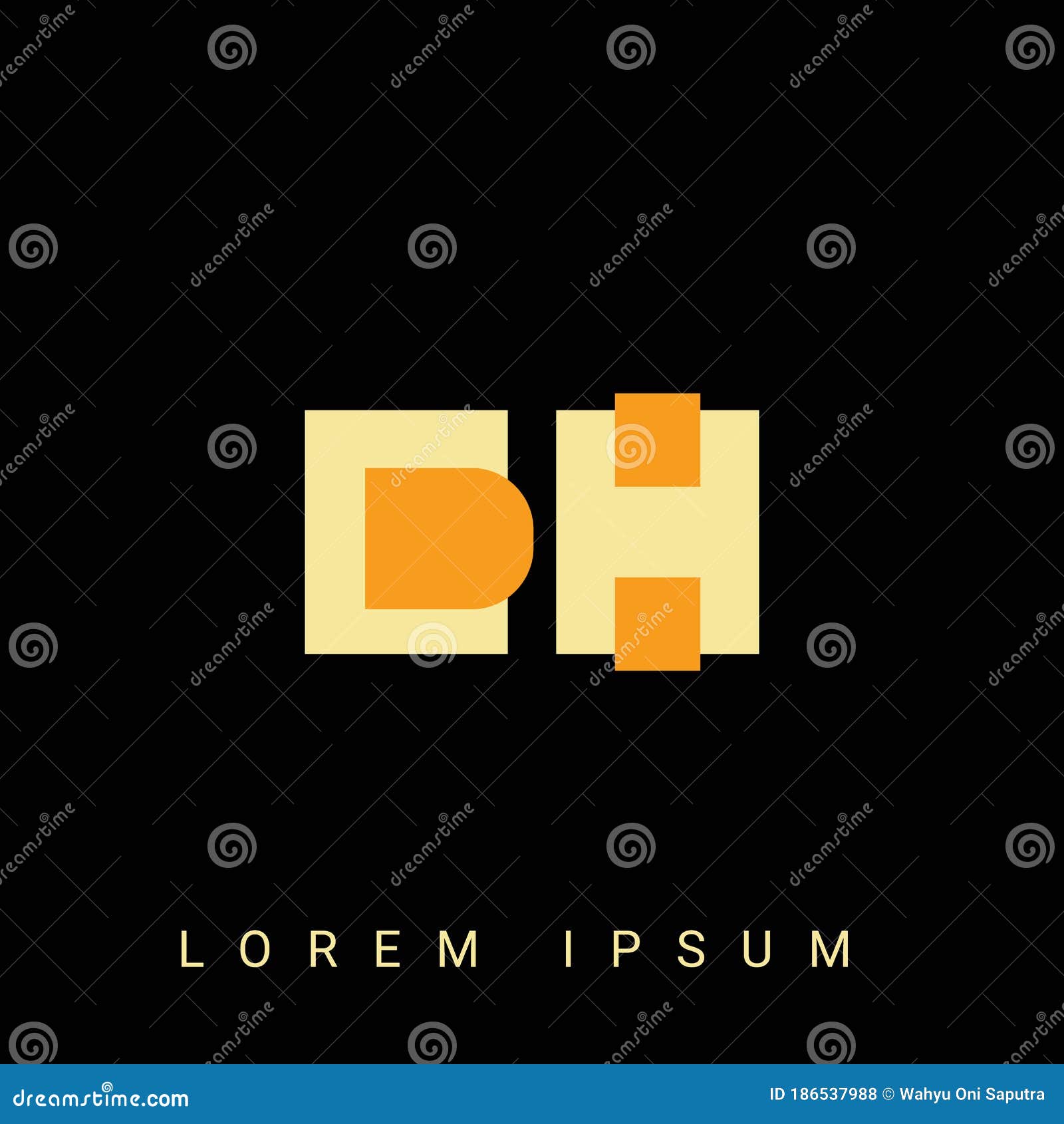 Modern Creative Shaped DH, HD, D, H Logo. Initial Logo Designs Templete ...