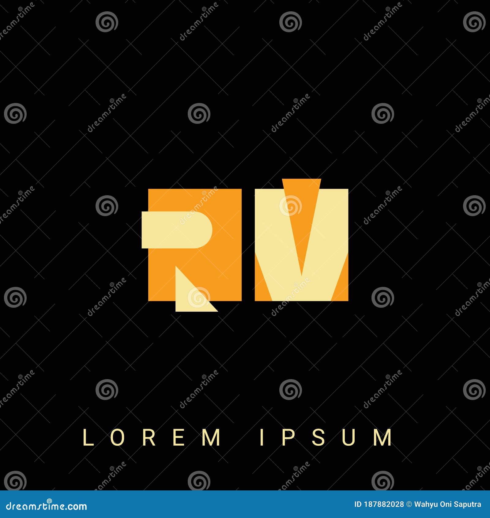 Modern Creative Shaped RV, VR, R V Logo. Initial Logo Designs Templete ...