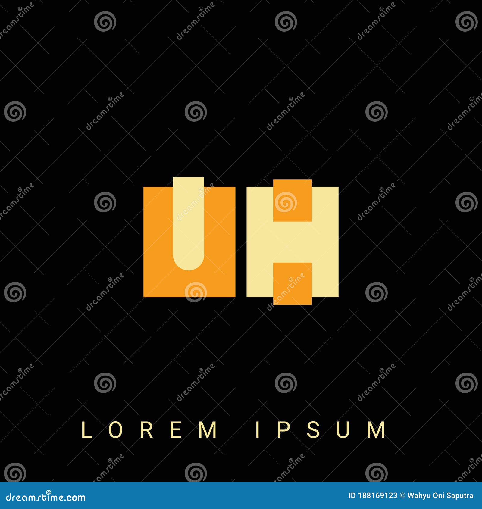 Modern Creative Shaped UH, HU, U H Logo. Initial Logo Designs Templete ...