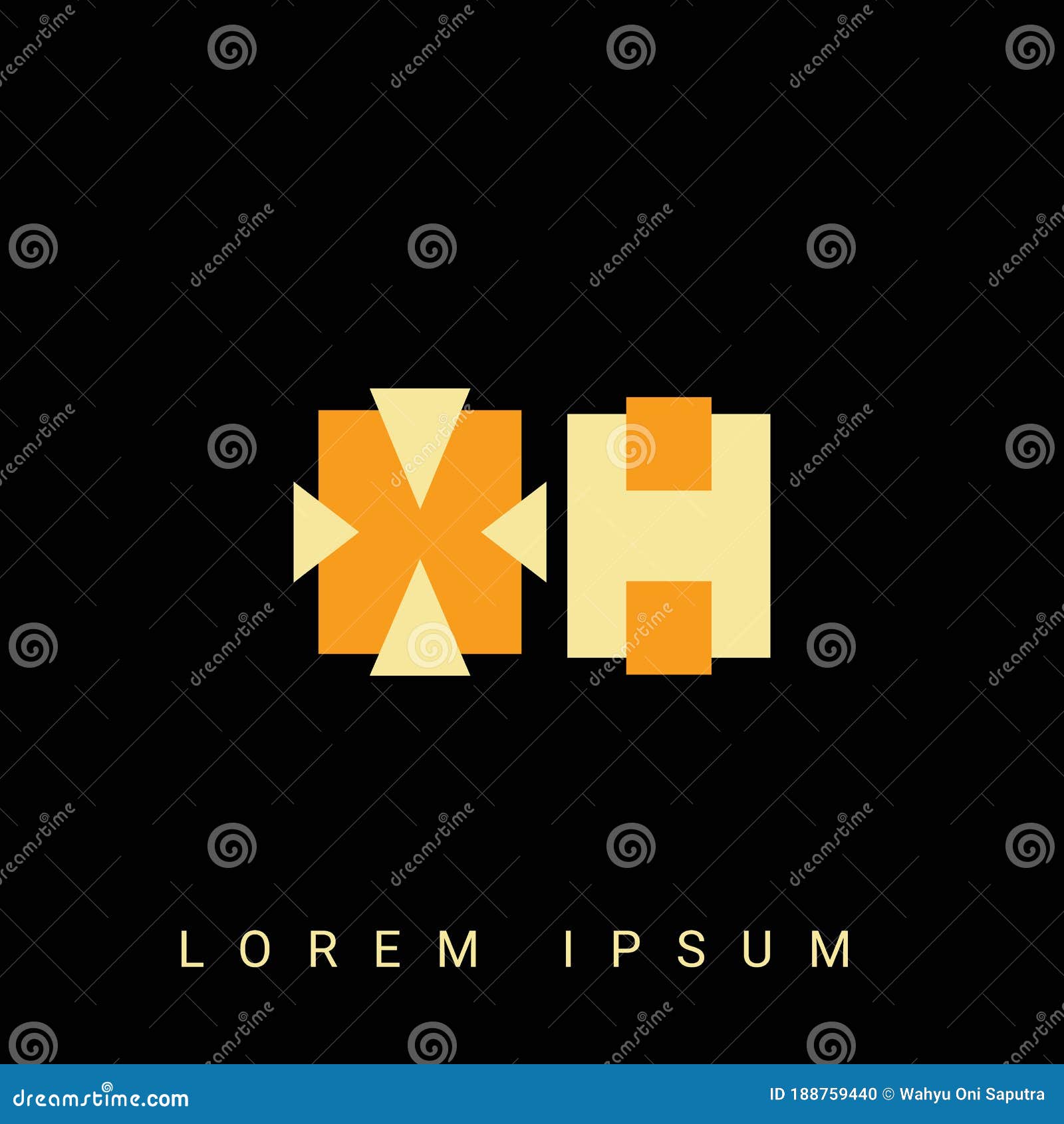 Modern Creative Shaped XH, HX, X H Logo. Initial Logo Designs Templete ...